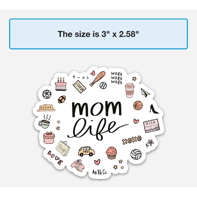Mom Sticker | Mom Life Decal | Vinyl Waterproof Stickers for a Hydro ...