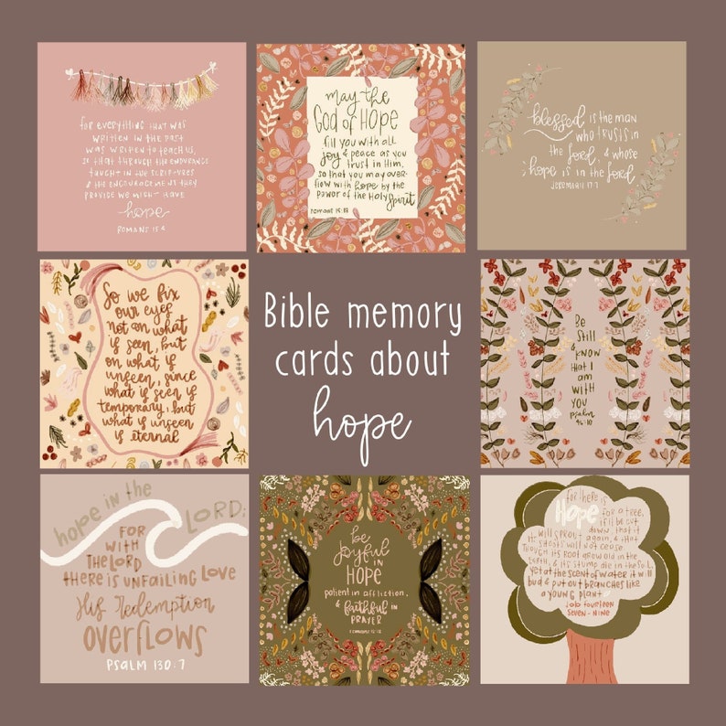 Bible Verse Affirmation Cards: Hope Scripture, Prayer Reminders - Etsy