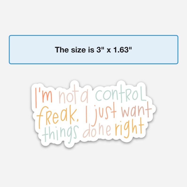 Sarcastic Stickers Funny Joke Stickers Control Freak Decal - Etsy