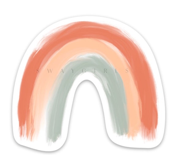 Pastel Rainbow Sticker Waterproof Vinyl Stickers for Laptop | Etsy