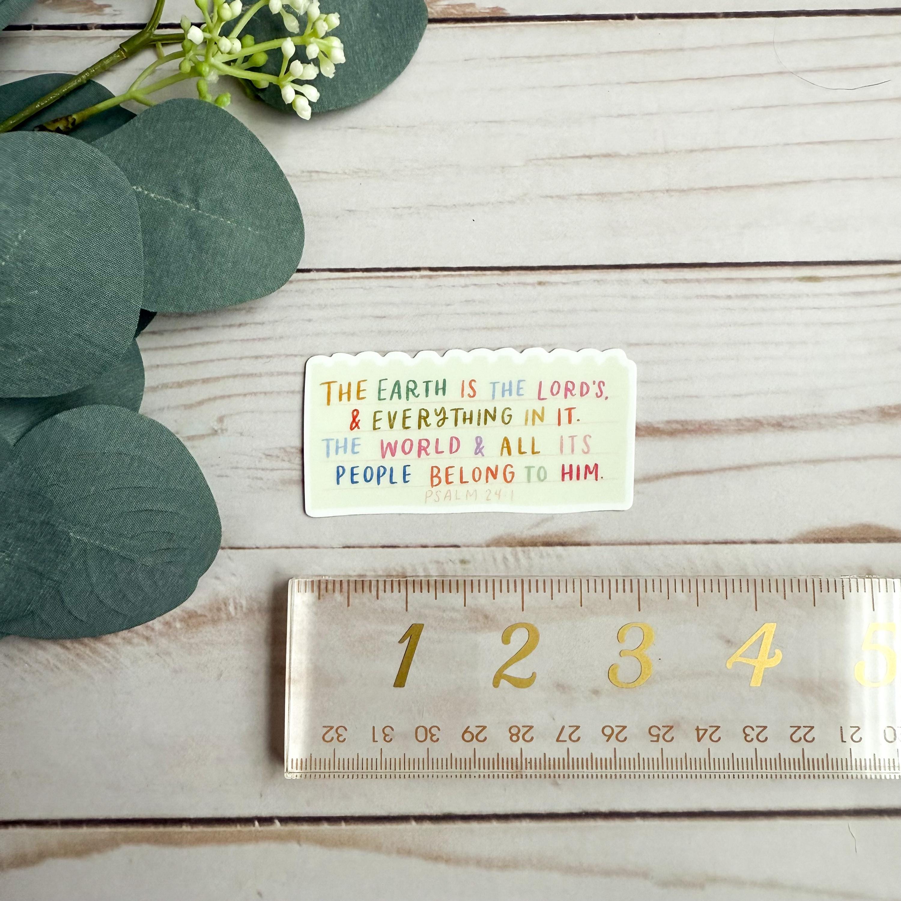 Psalm Sticker | Bible Verse Stickers | Scripture Decal | the Earth is ...