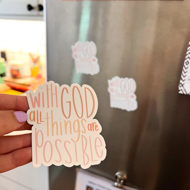 Christian Magnet Bible Verse Fridge Magnet With God All - Etsy