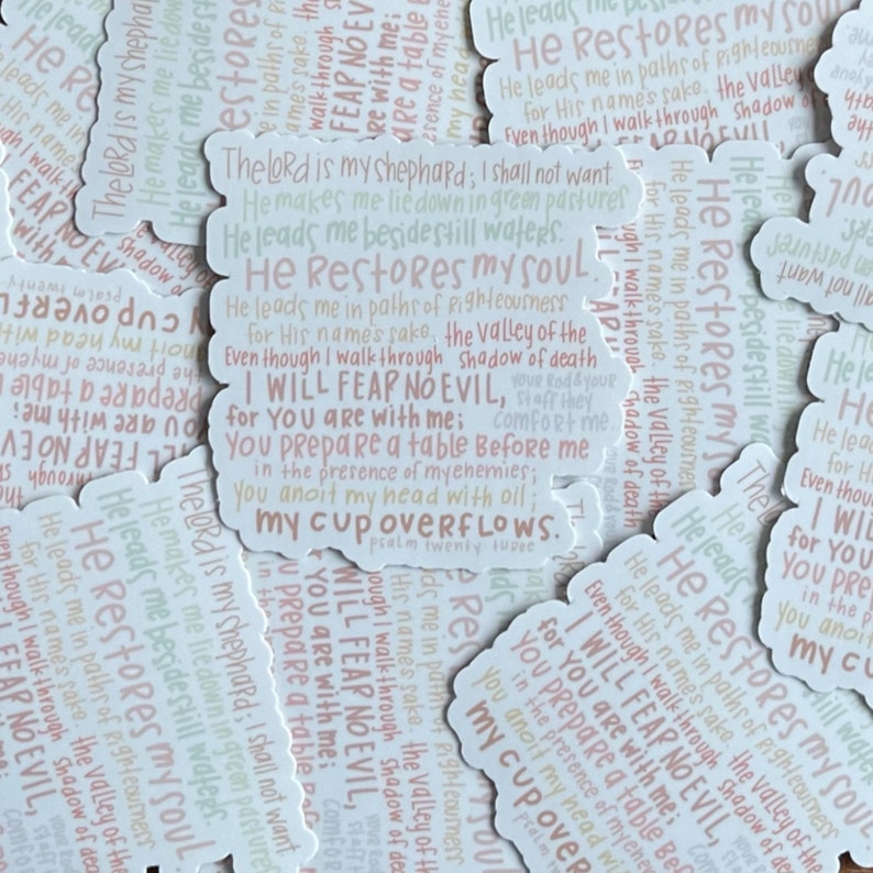 Psalm 23 Sticker Christian Stickers Religious Faith Decals - Etsy