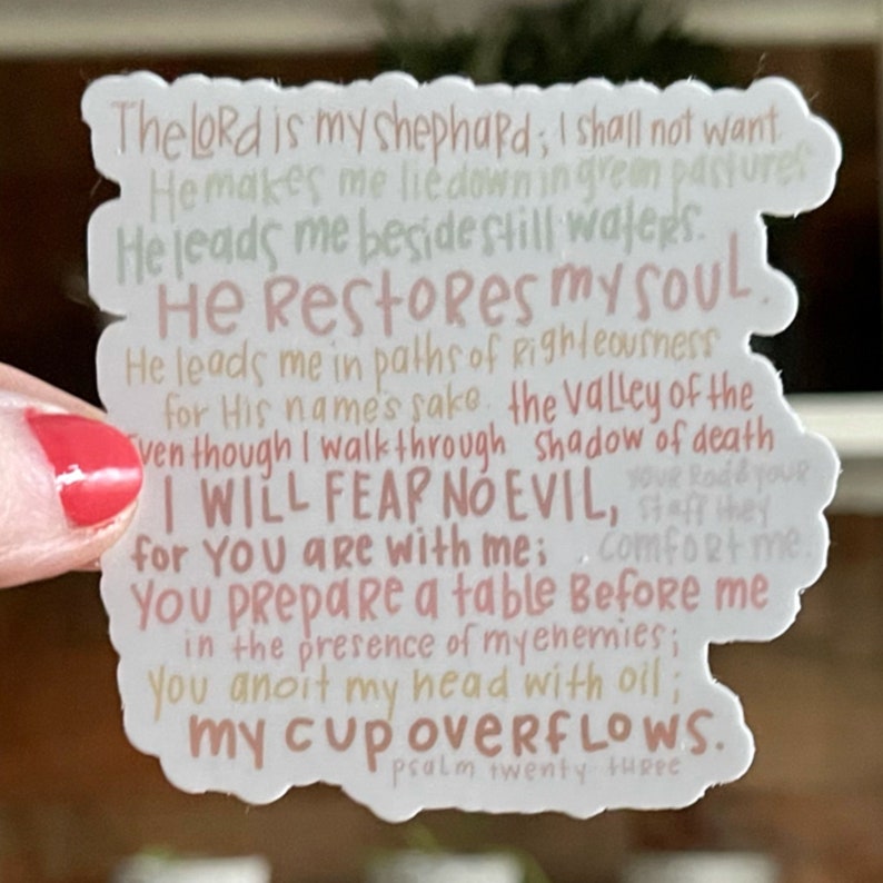 Psalm 23 Sticker Christian Stickers Religious Faith Decals - Etsy