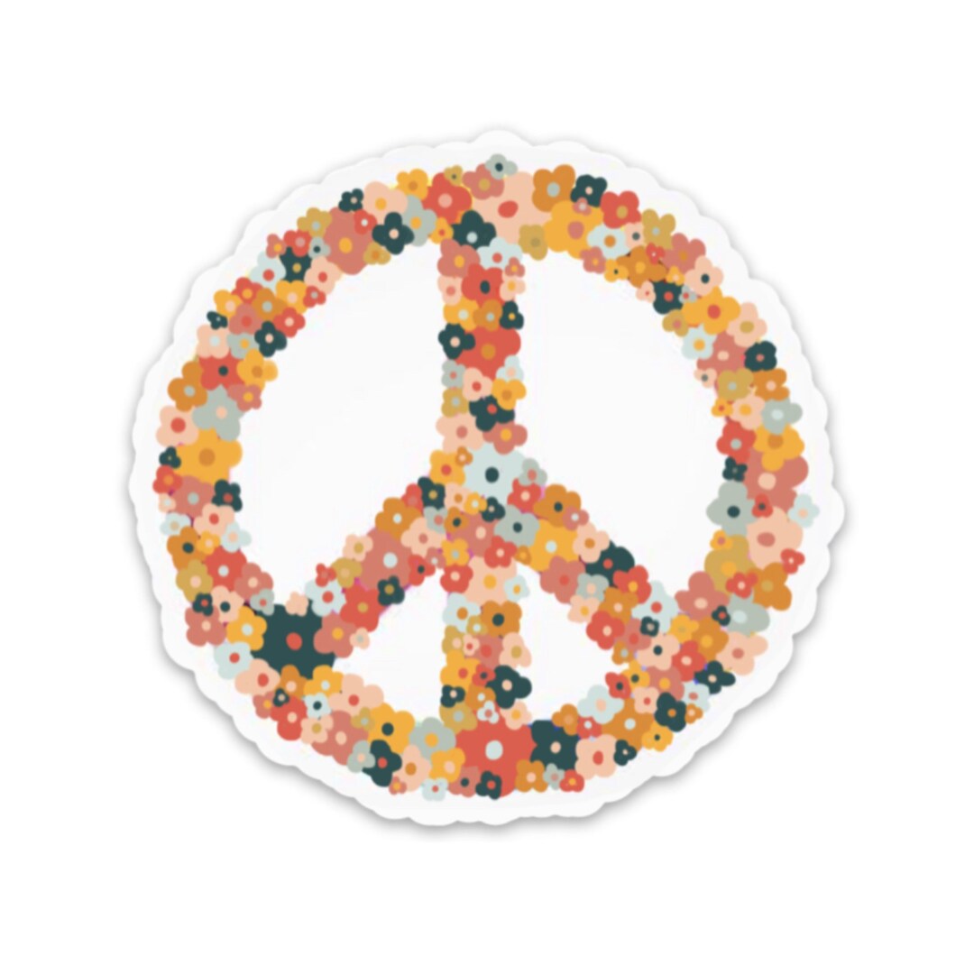 Peace Sticker | Floral Peace Decal | Waterproof Vinyl Stickers ...