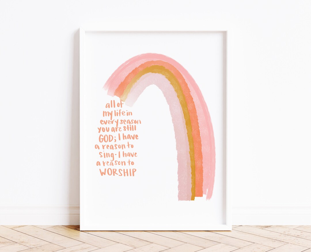 Christian Wall Art Printable, Faith Gifts for Her, Christian Rainbow ...