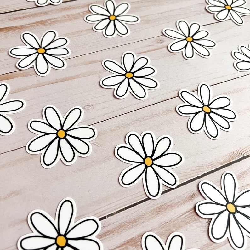 Daisy Sticker Flower Stickers Waterproof Vinyl Stickers - Etsy