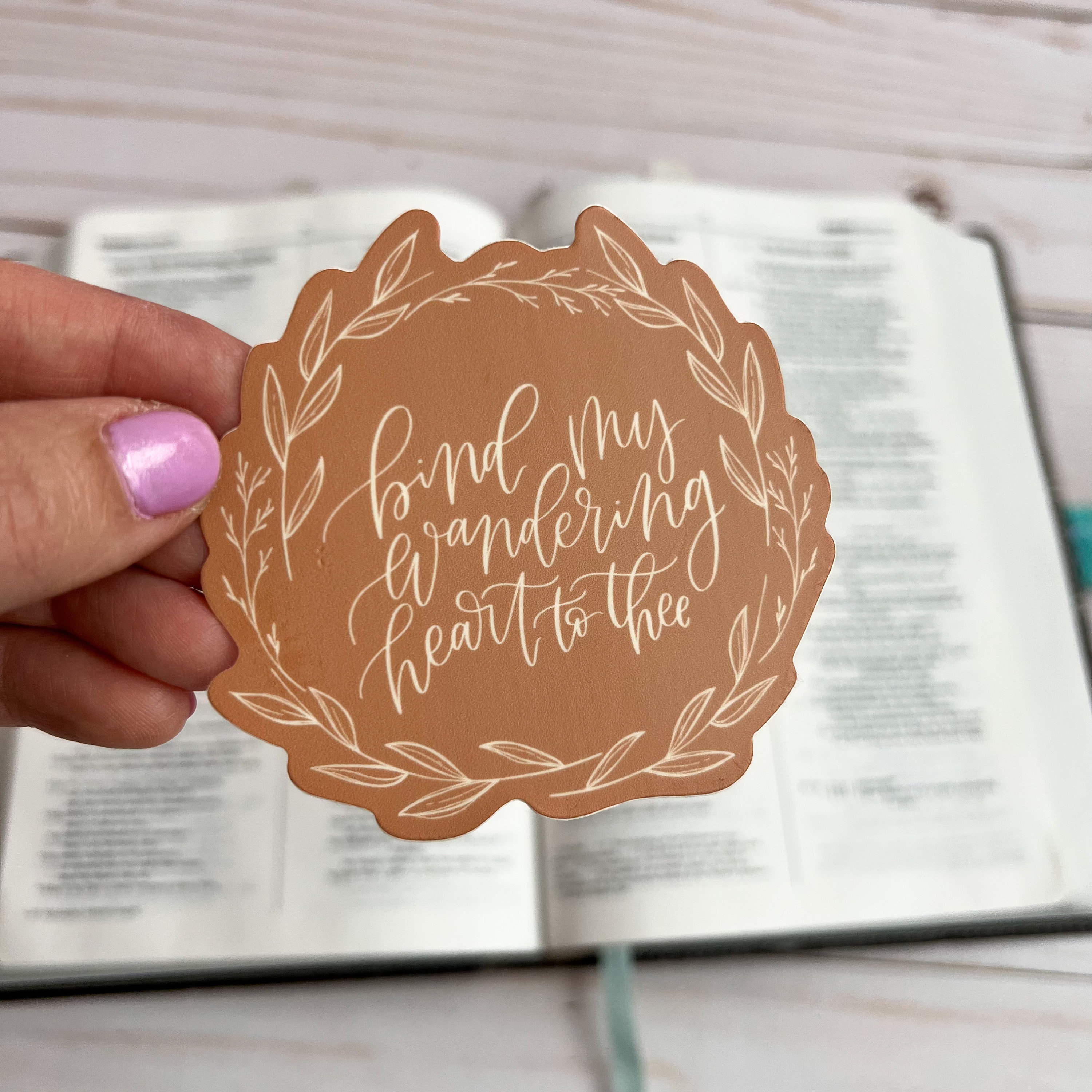 Coral Bible Verse Sticker: Bind My Wandering Heart - Etsy