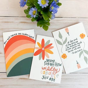 Inspirational Greeting Card Set | Encouraging Quotes Postcards | Set of ...