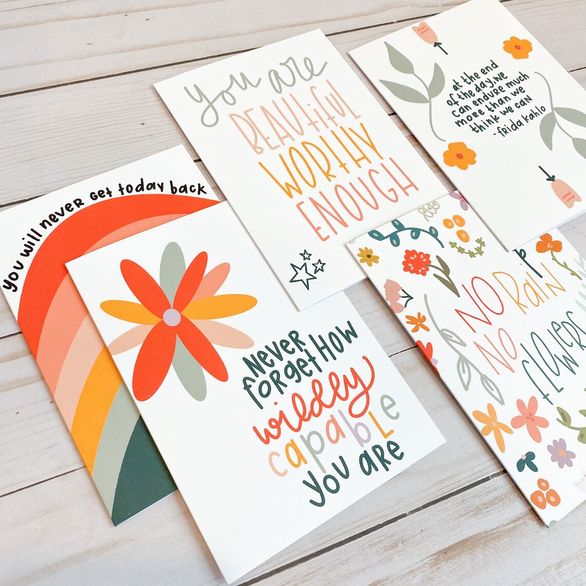 Inspirational Greeting Card Set | Encouraging Quotes Postcards | Set of ...
