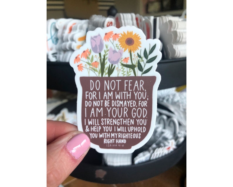 Isaiah 41:10 sticker Bible verse sticker quote Religious | Etsy