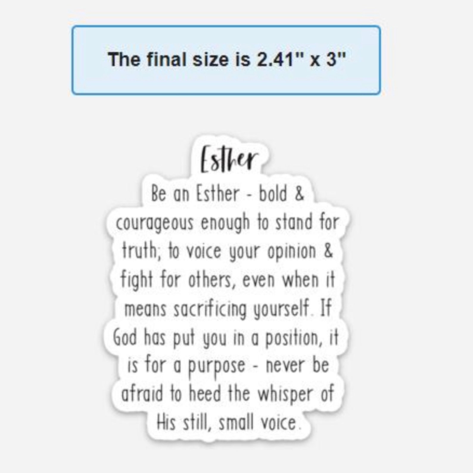 Christian Stickers Faith Inspired Bible Verse Quotes Esther 4:14 Decal ...