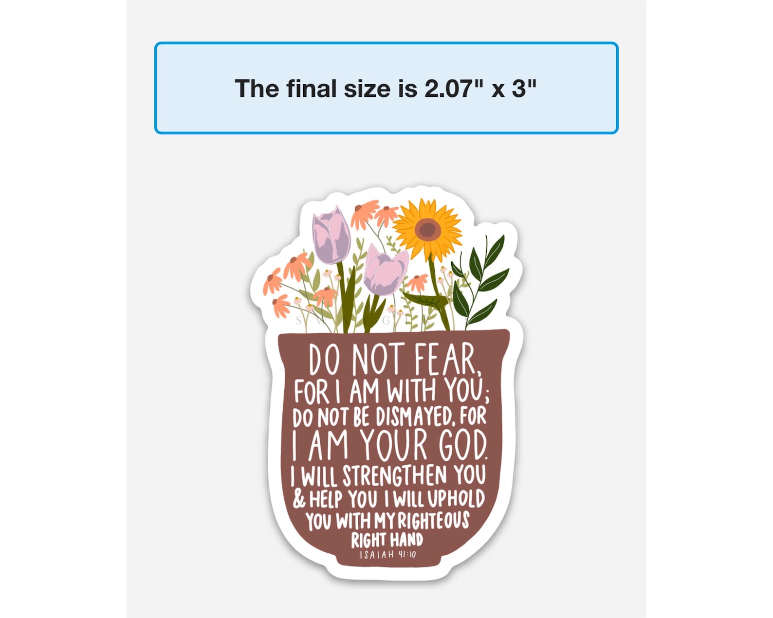 Isaiah 41:10 Sticker Bible Verse Sticker Quote Religious | Etsy