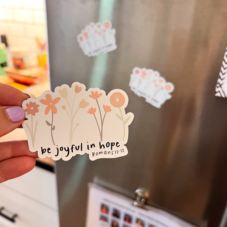 Faith Fridge Magnet | Joyful in Hope Magnet | Bible Verse Quote ...