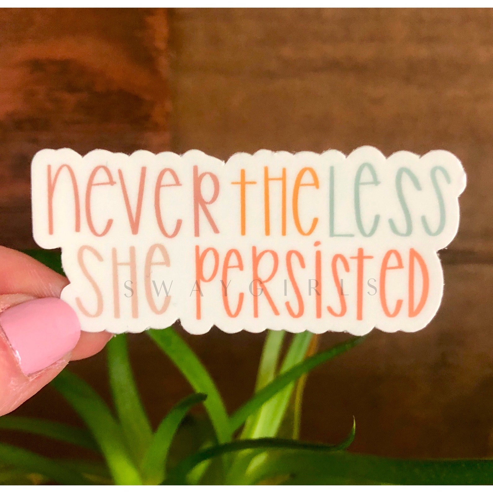 Nevertheless She Persisted Sticker Feminist Quote Decal | Etsy