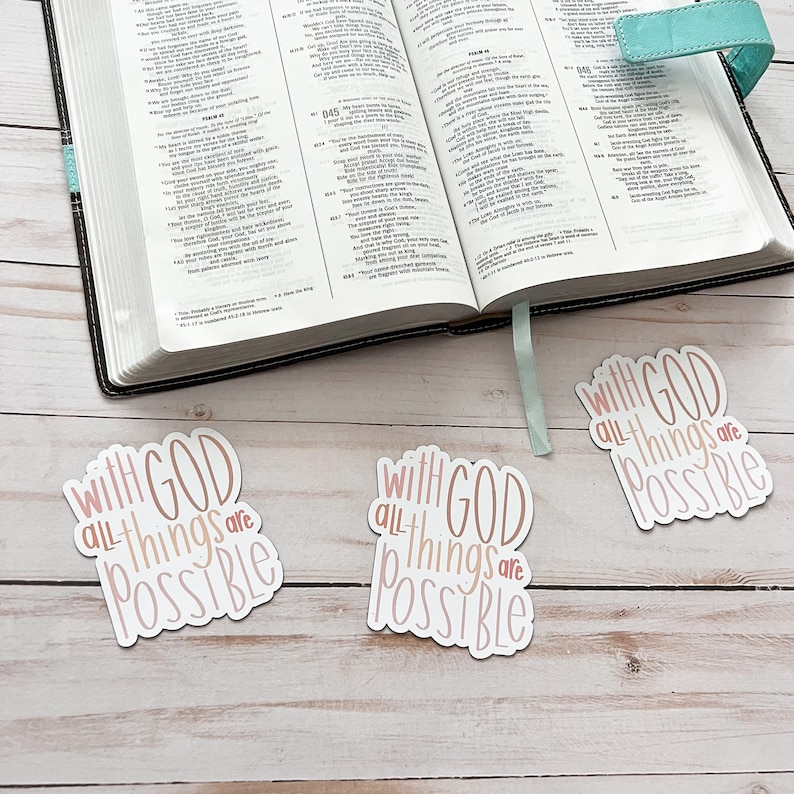 Christian Magnet Bible Verse Fridge Magnet With God All - Etsy