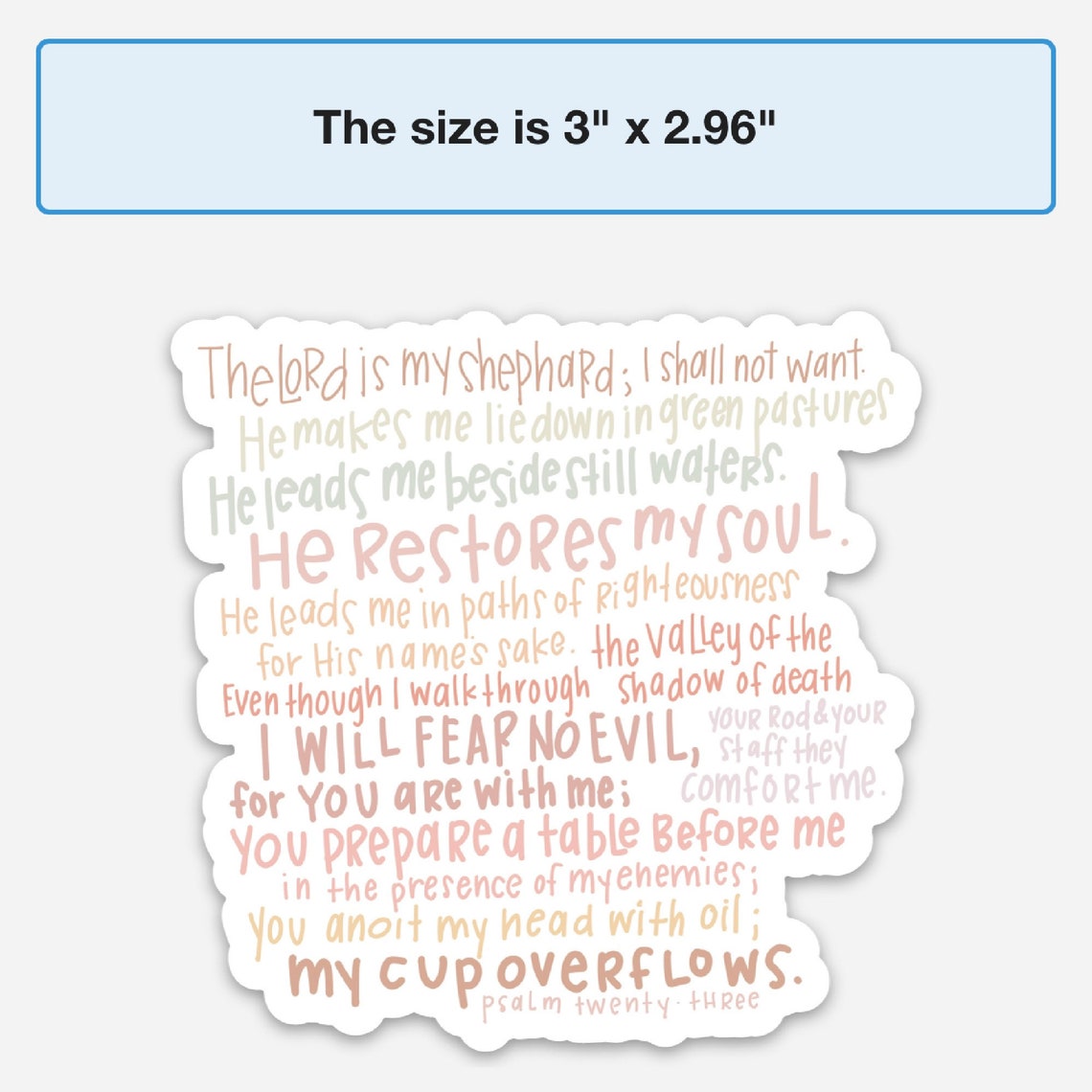 Psalm 23 sticker Christian stickers Religious faith decals | Etsy