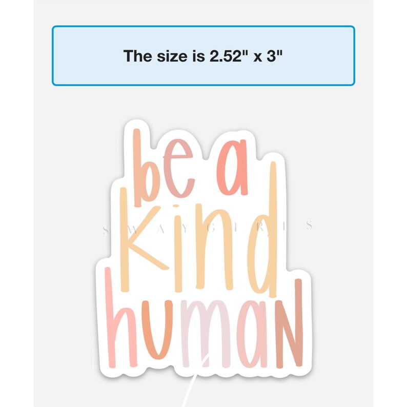 Be Kind Sticker Inspirational Quote Stickers Be a Kind - Etsy