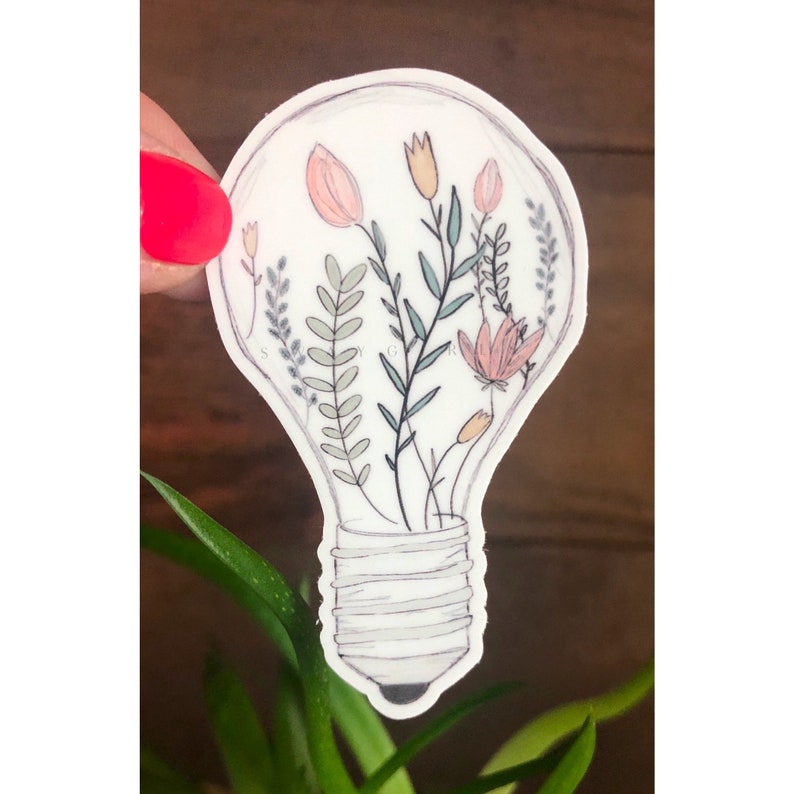 Light Bulb Sticker Flowers in a Lightbulb Sticker Be the - Etsy