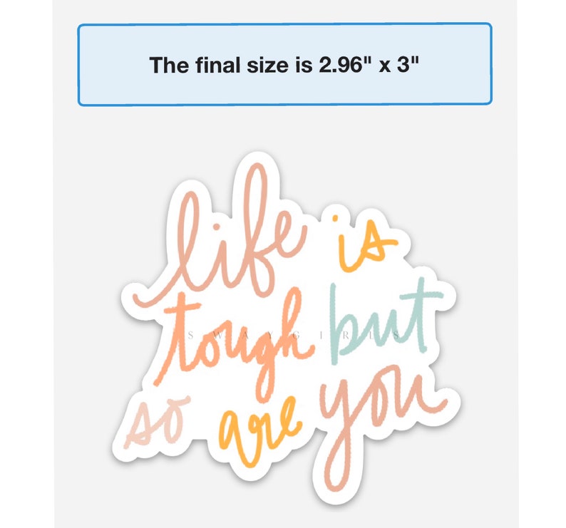 Inspirational stickers Life is tough but so are you Vinyl | Etsy