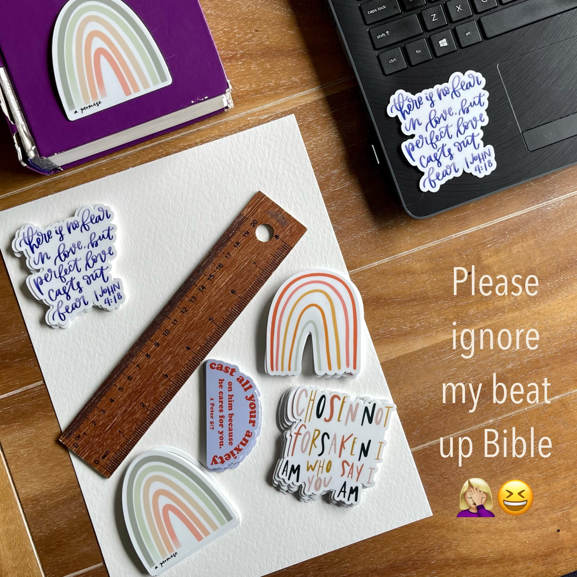 Faith stickers Christian stickers Waterproof vinyl | Etsy