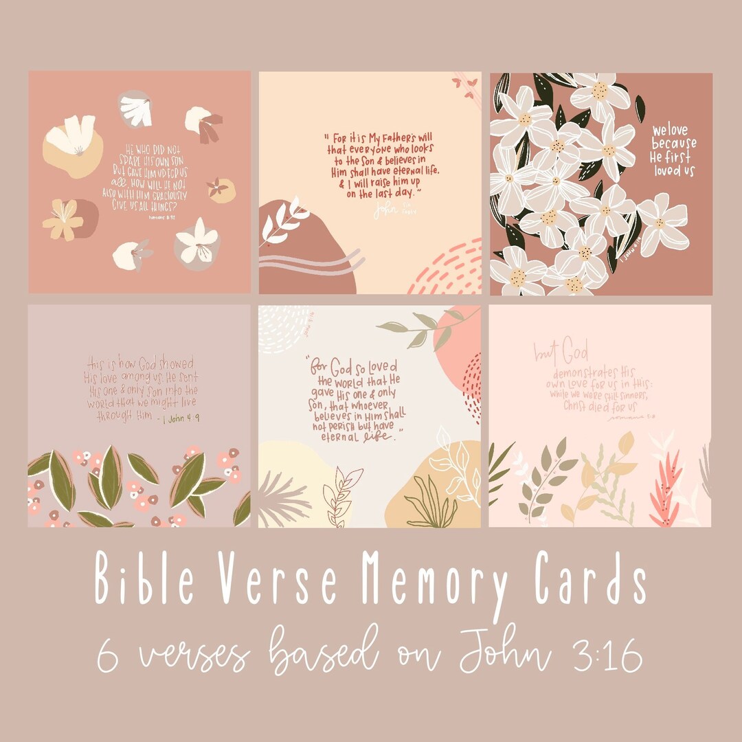 Bible Verse Cards | Bible Study Memory Cards | Prayer Cards About Faith ...