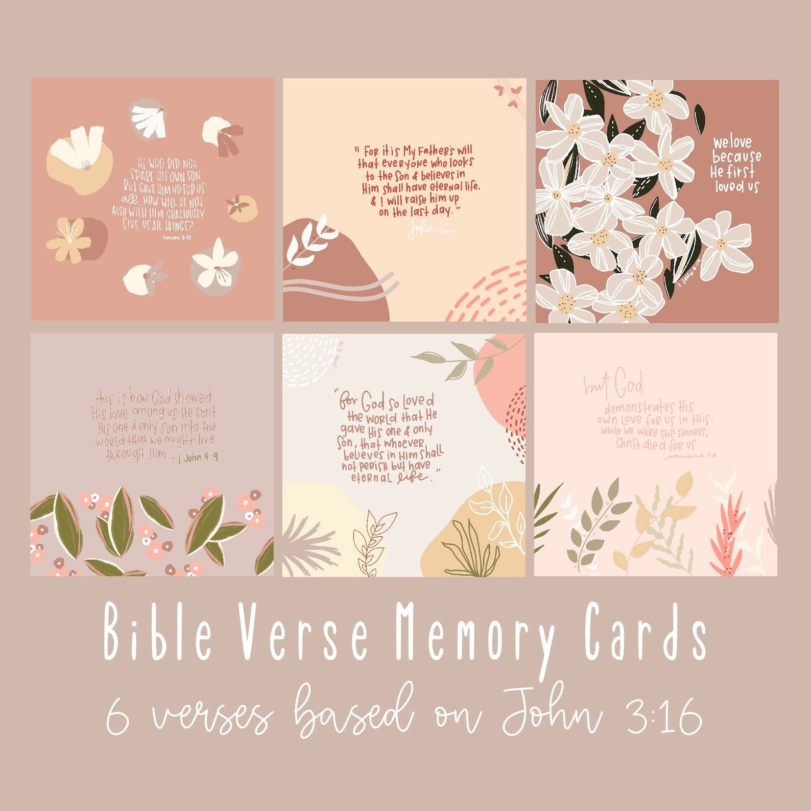 Bible Verse Cards Bible Study Memory Cards Prayer Cards - Etsy
