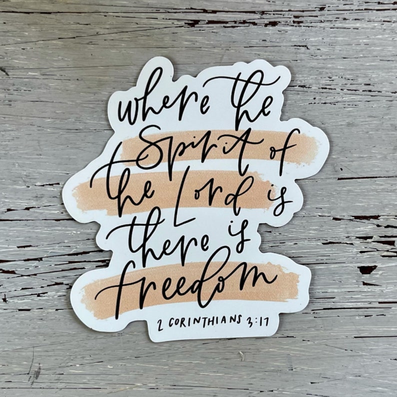 Bible Verse Sticker 2 Corinthians 3:17 Christian Stickers | Etsy