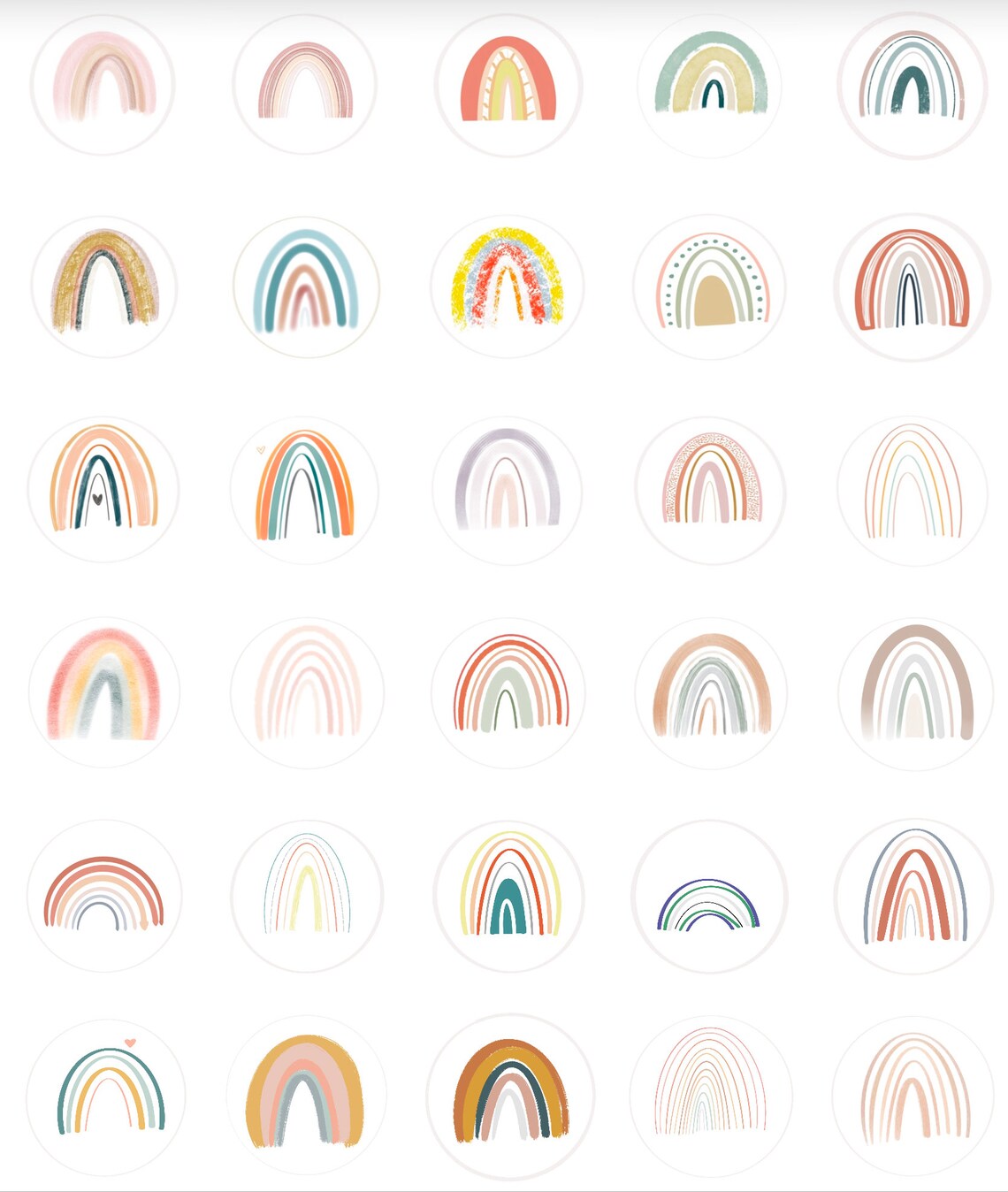 Instagram Story Highlight Icon 64 Boho Rainbow Social Media | Etsy