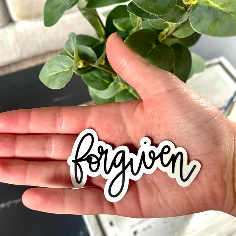 Forgiven Sticker Scripture Quotes Decal Bible Verse | Etsy