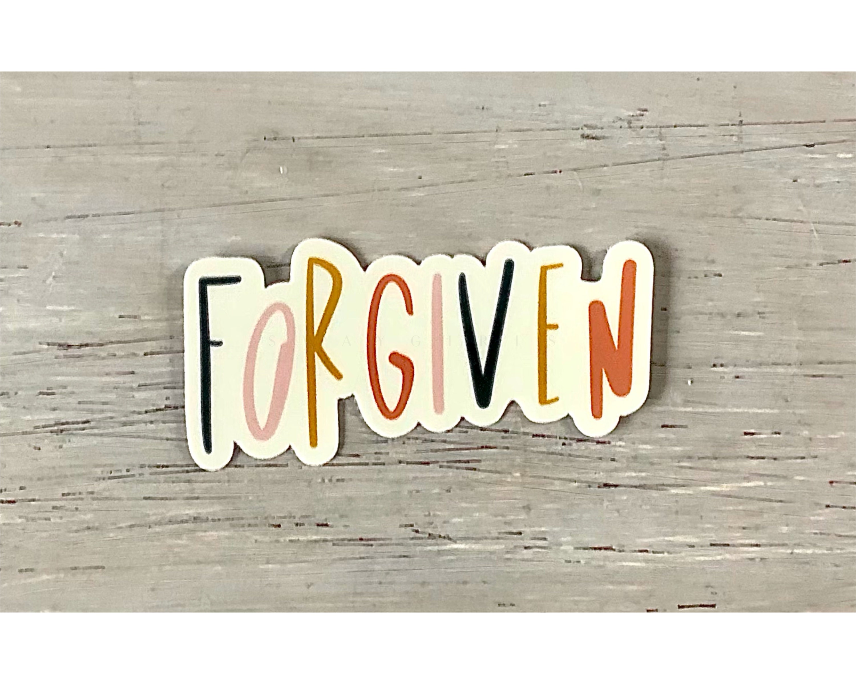 Forgiven sticker Scripture quotes decal Bible verse | Etsy