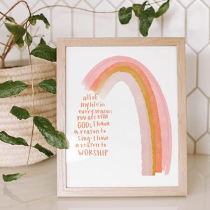 Christian Wall Art Printable, Faith Gifts for Her, Christian Rainbow ...