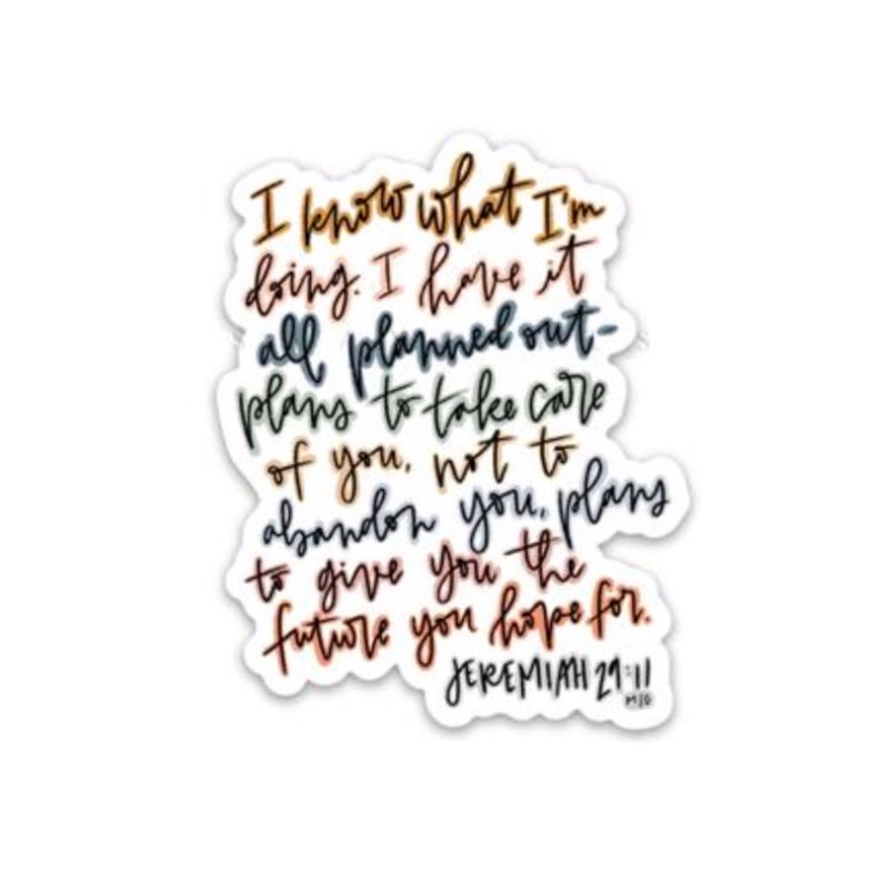Jeremiah 29:11 sticker Religious stickers Christian quotes | Etsy
