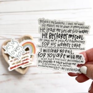 Psalm 23 Sticker | Christian Stickers | Religious Faith Decals - Etsy