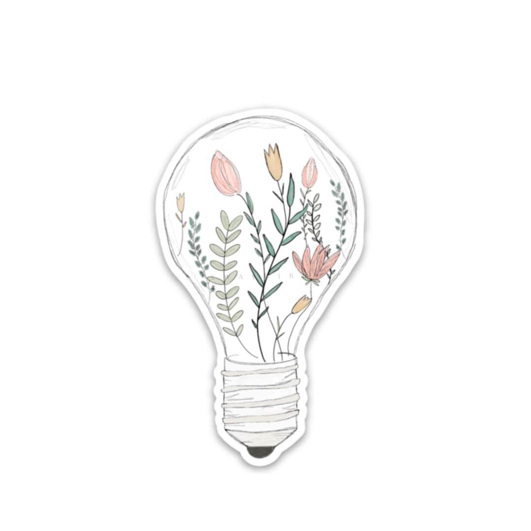 Light Bulb Sticker | Flowers in a Lightbulb Sticker | Be the Light ...