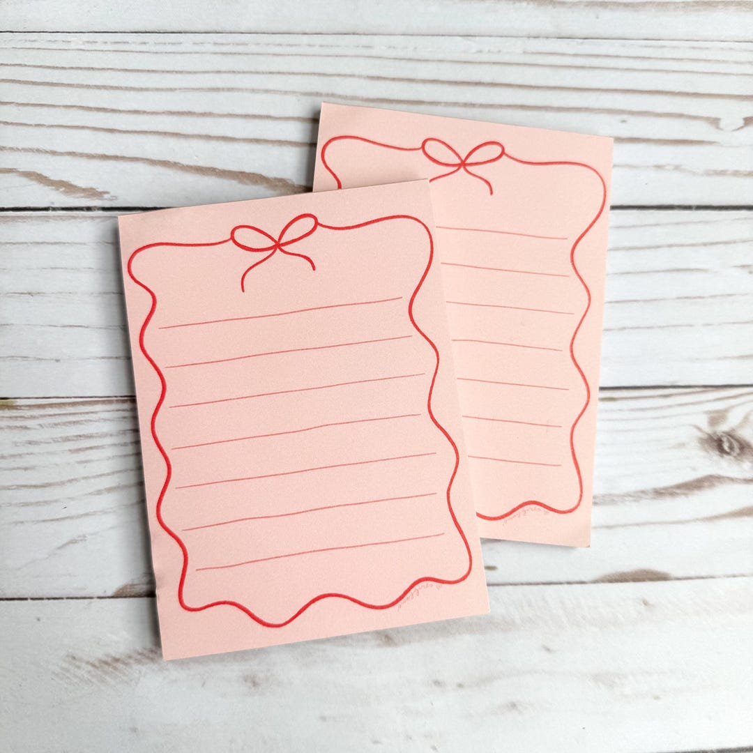 Cute Notepad | to Do List Notepad | Girly Pink Bow Notepad | Grocery ...