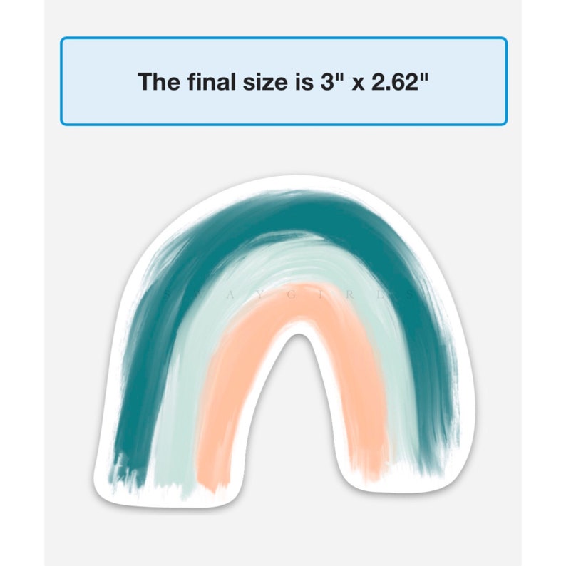 Modern rainbow sticker Waterproof vinyl stickers Trendy | Etsy