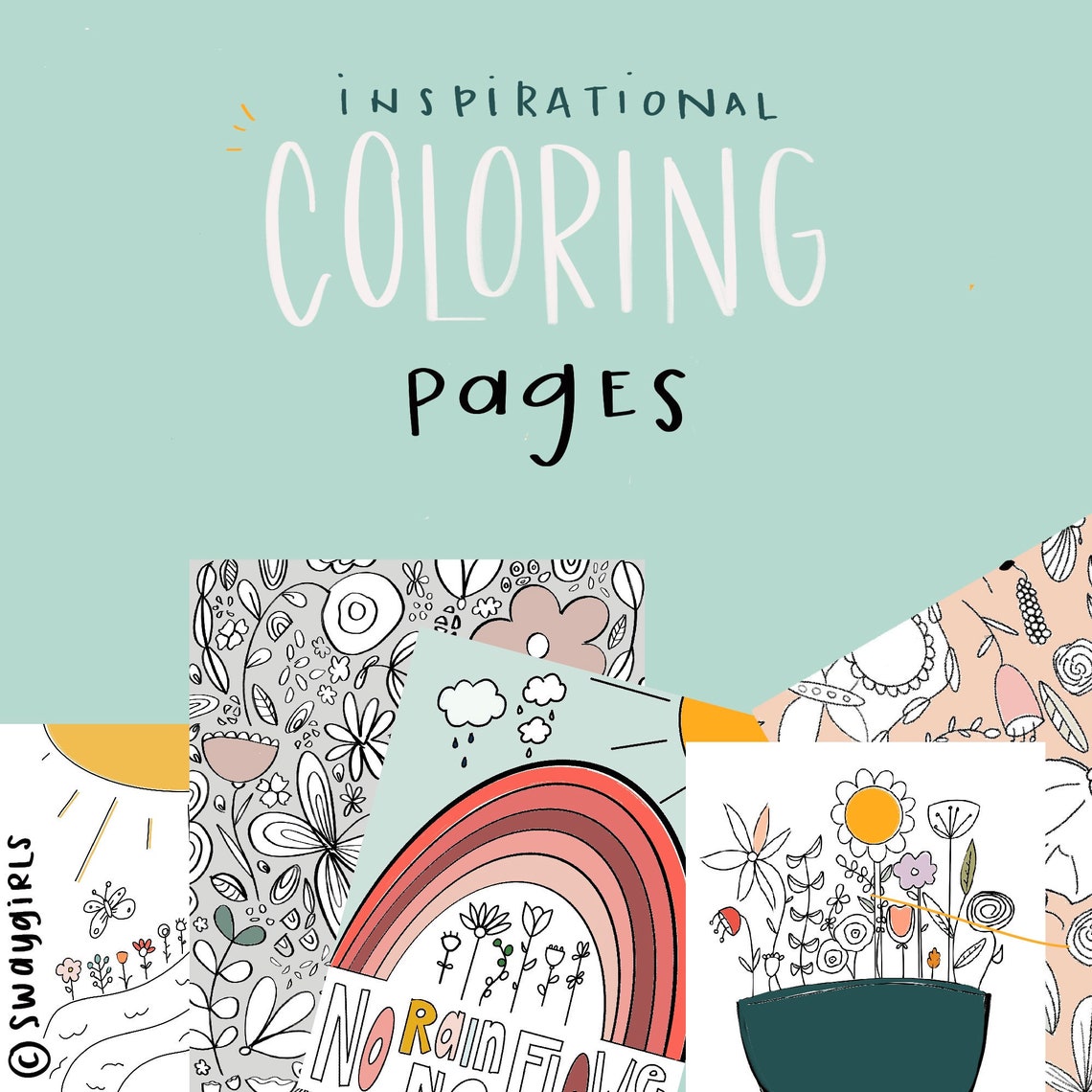 Coloring Book Pages Encouragement Quotes 20 Different - Etsy