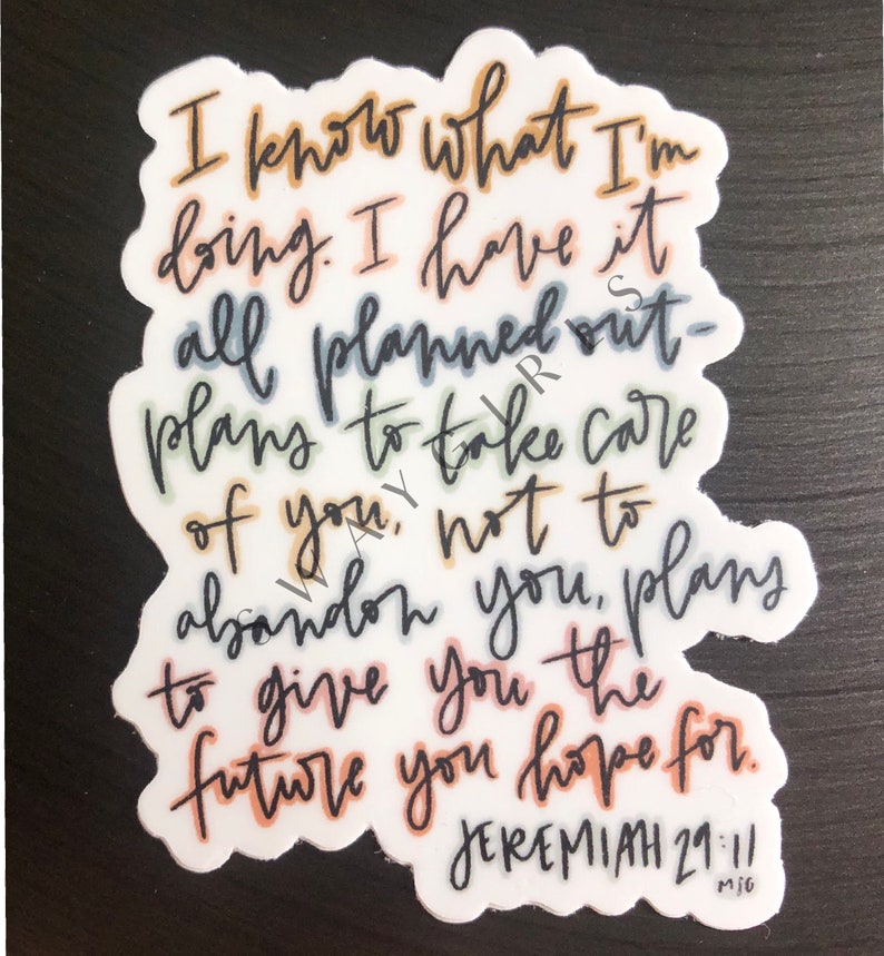 Jeremiah 29:11 sticker Religious stickers Christian quotes | Etsy