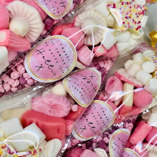 20 X Pink Pre-filled Sweet Cones Party Bags Favours - Etsy UK