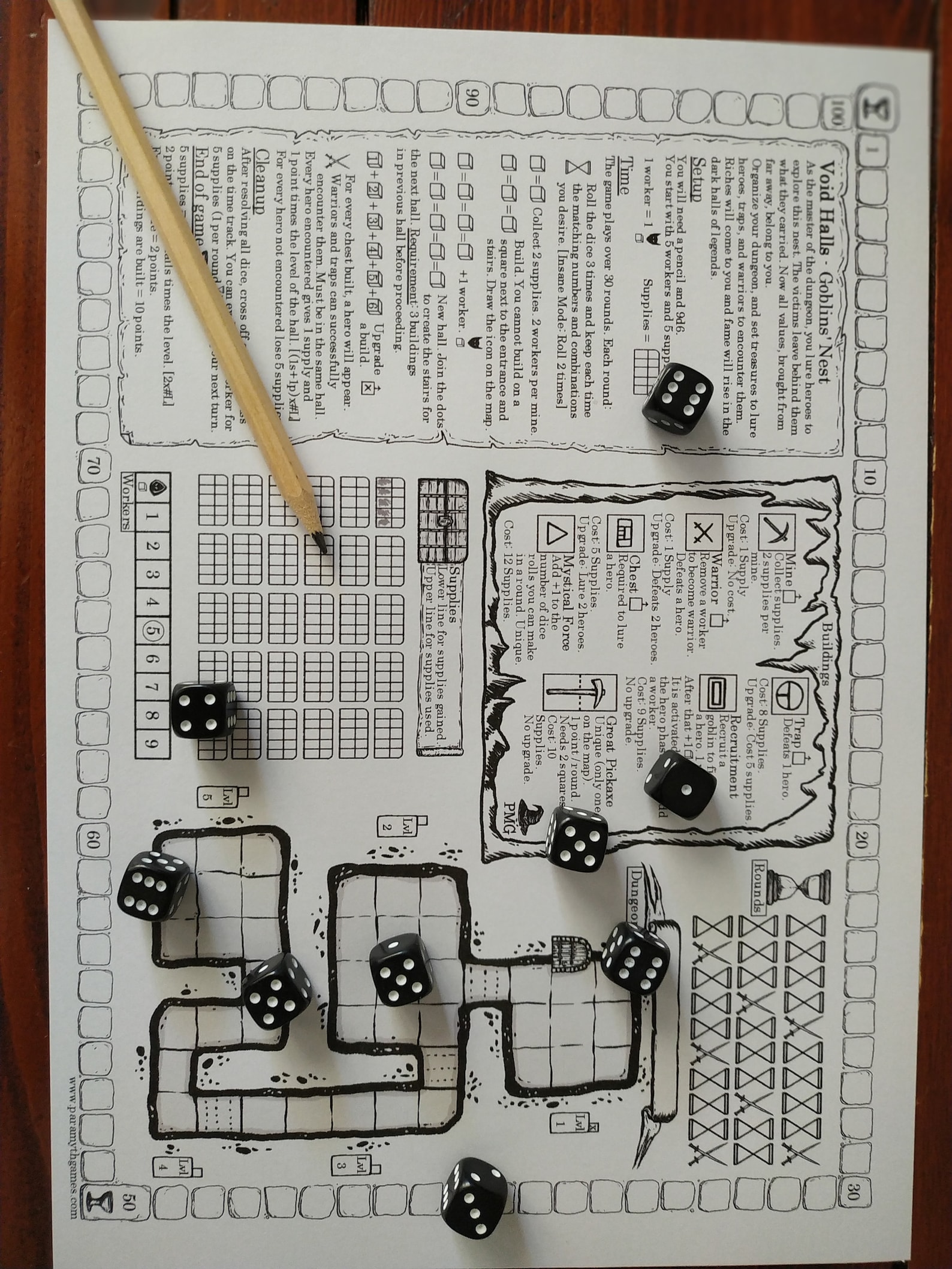 Void Halls: Print & Play, Roll and Write Game. - Etsy