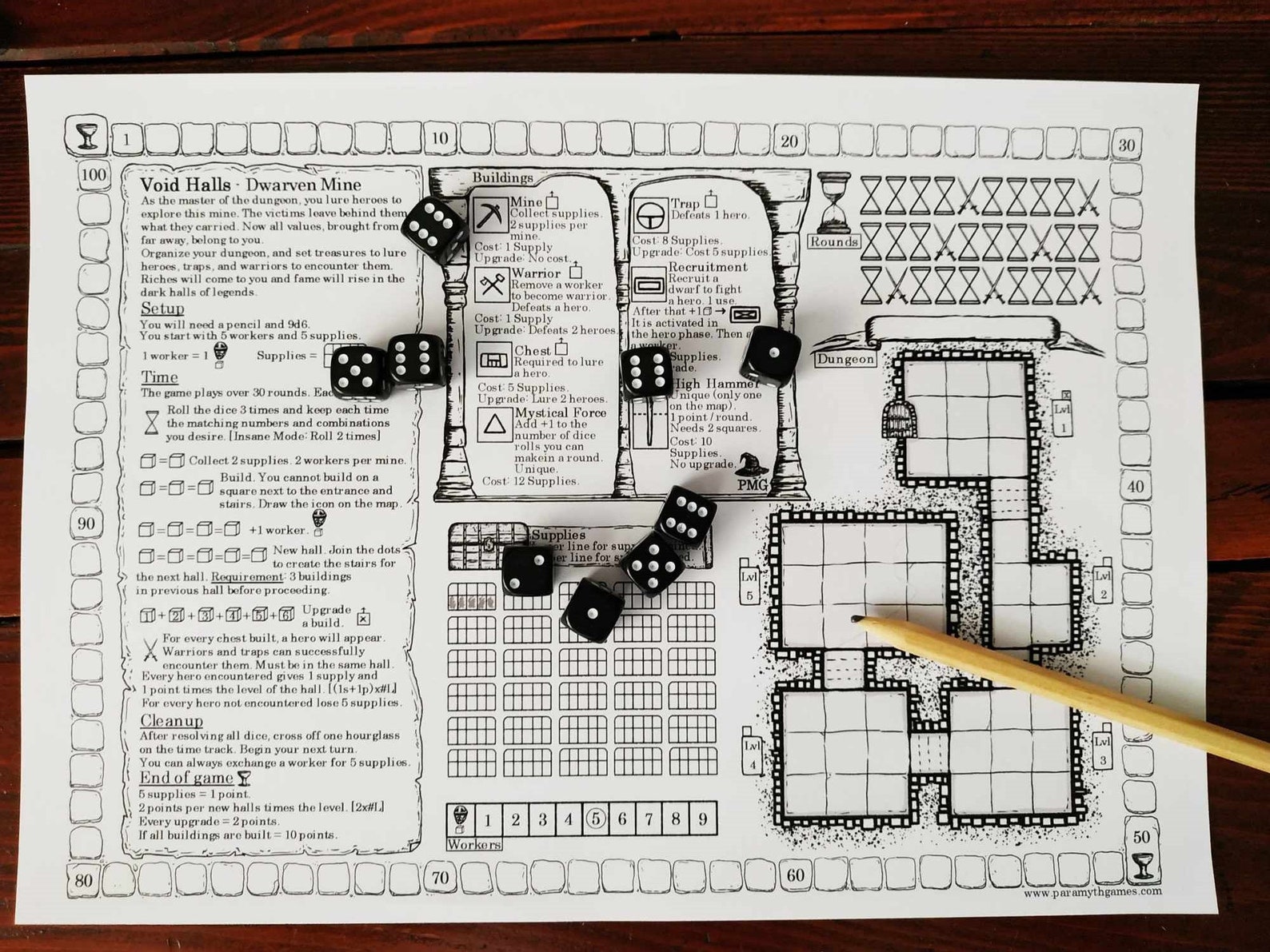 Void Halls: Print & Play, Roll and Write Game. - Etsy