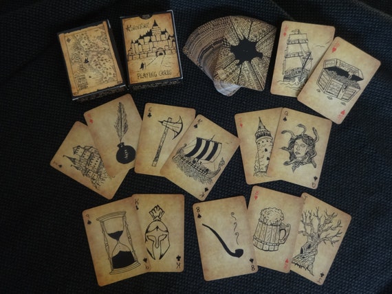 Adventure Playing Cards Premium printing 310gsm linen poker | Etsy