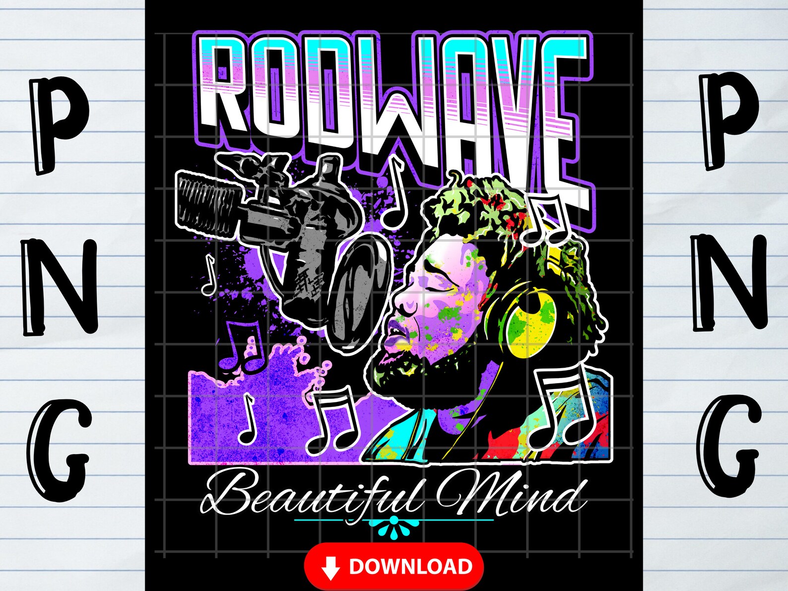 Rod Wave Png, Rod Wave Beautiful Mind Tour 2022 Png, Rod Wave Instant ...