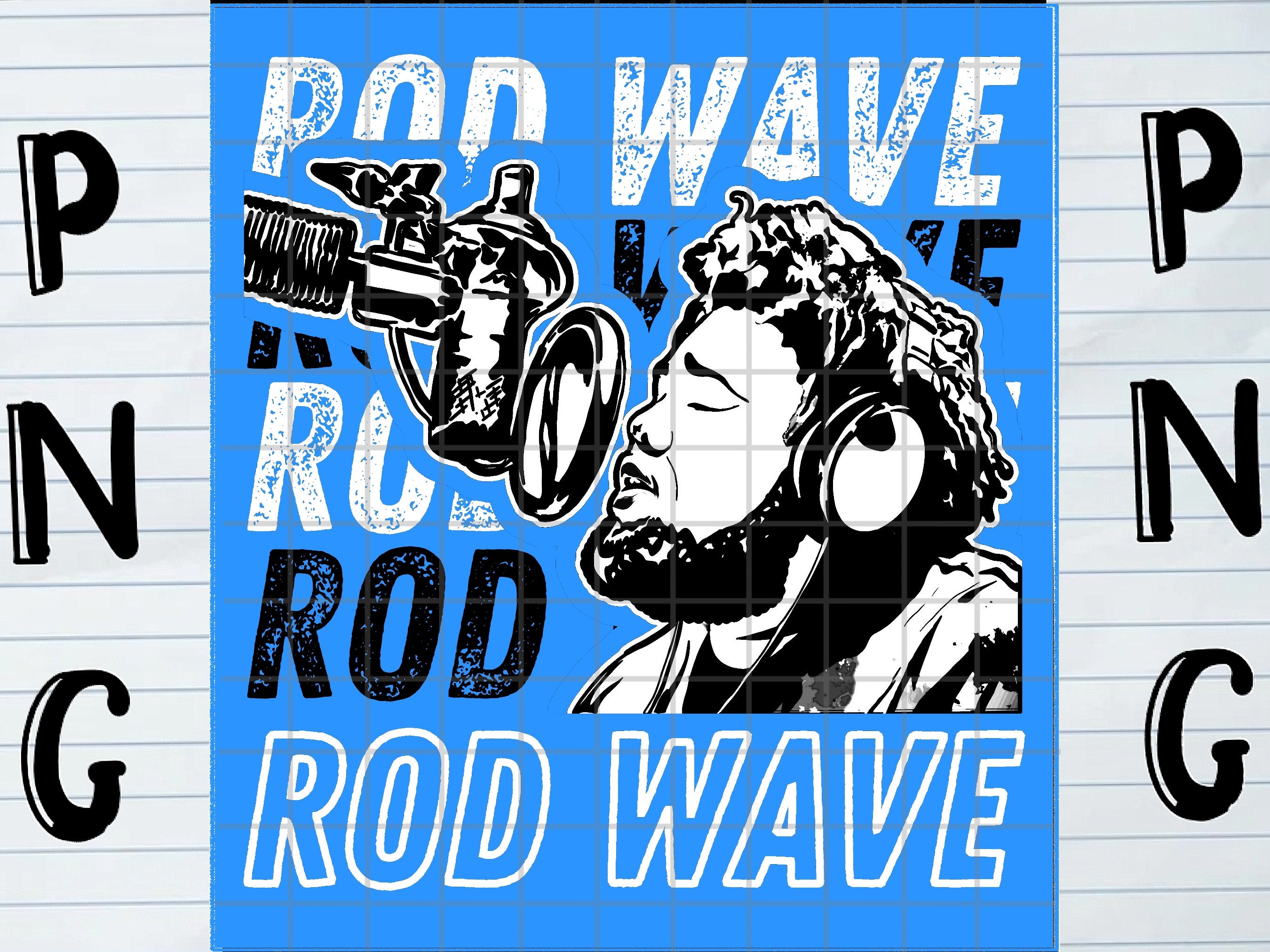 Rod Wave Png Rod Wave Sublimation PNG Rod Wave Black & White Fan Art ...