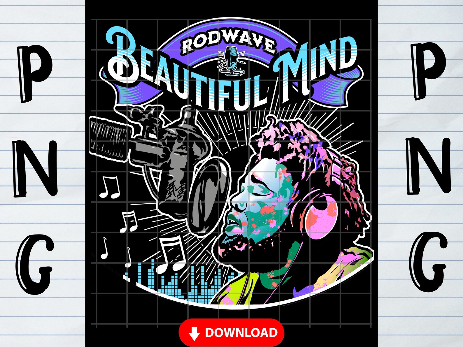 Rod Wave Fan Art, Rod Wave Png, Instant Download, Rod Wave Sublimation ...