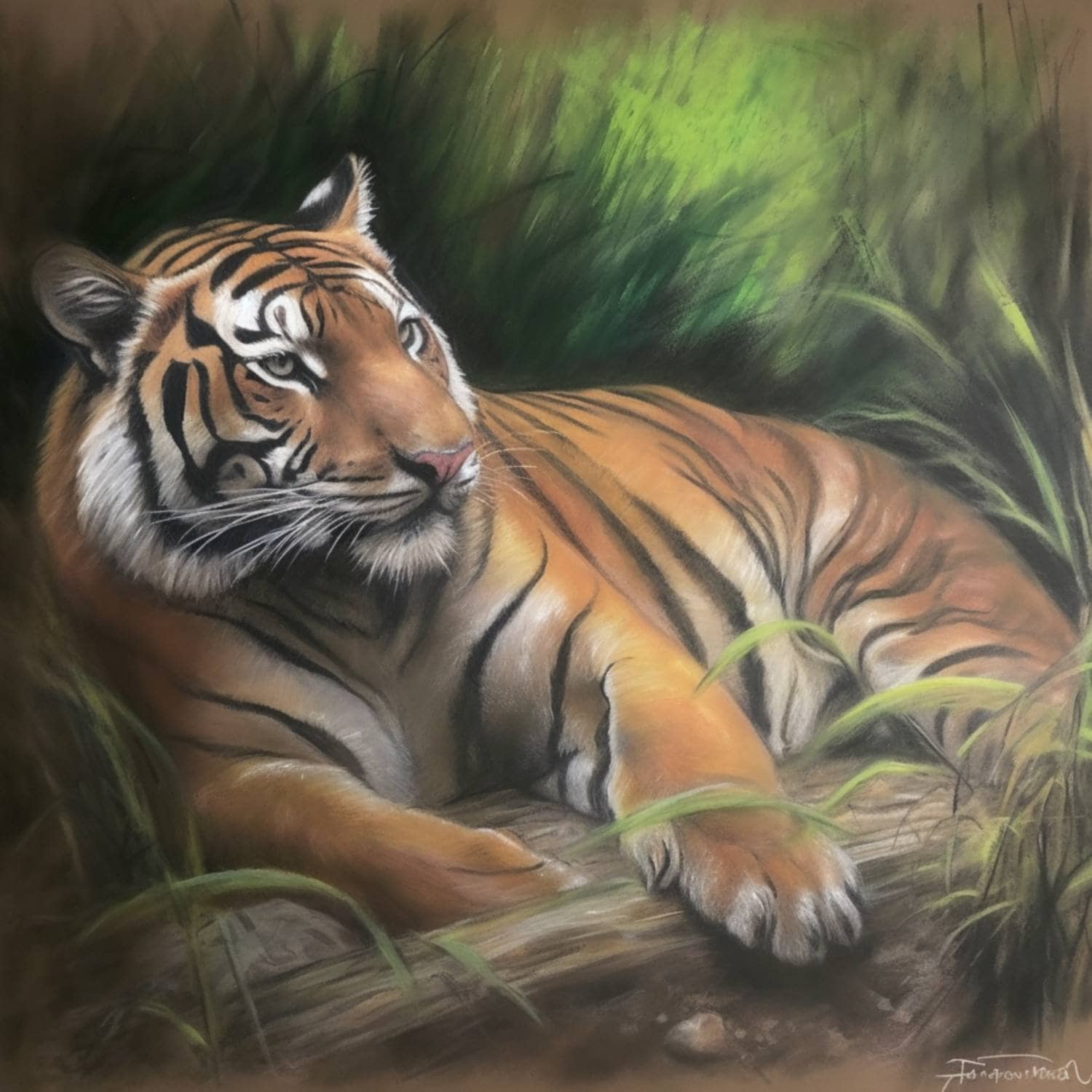 Tropical Tiger Art Print Digital Download With AI Generated Artwork ...