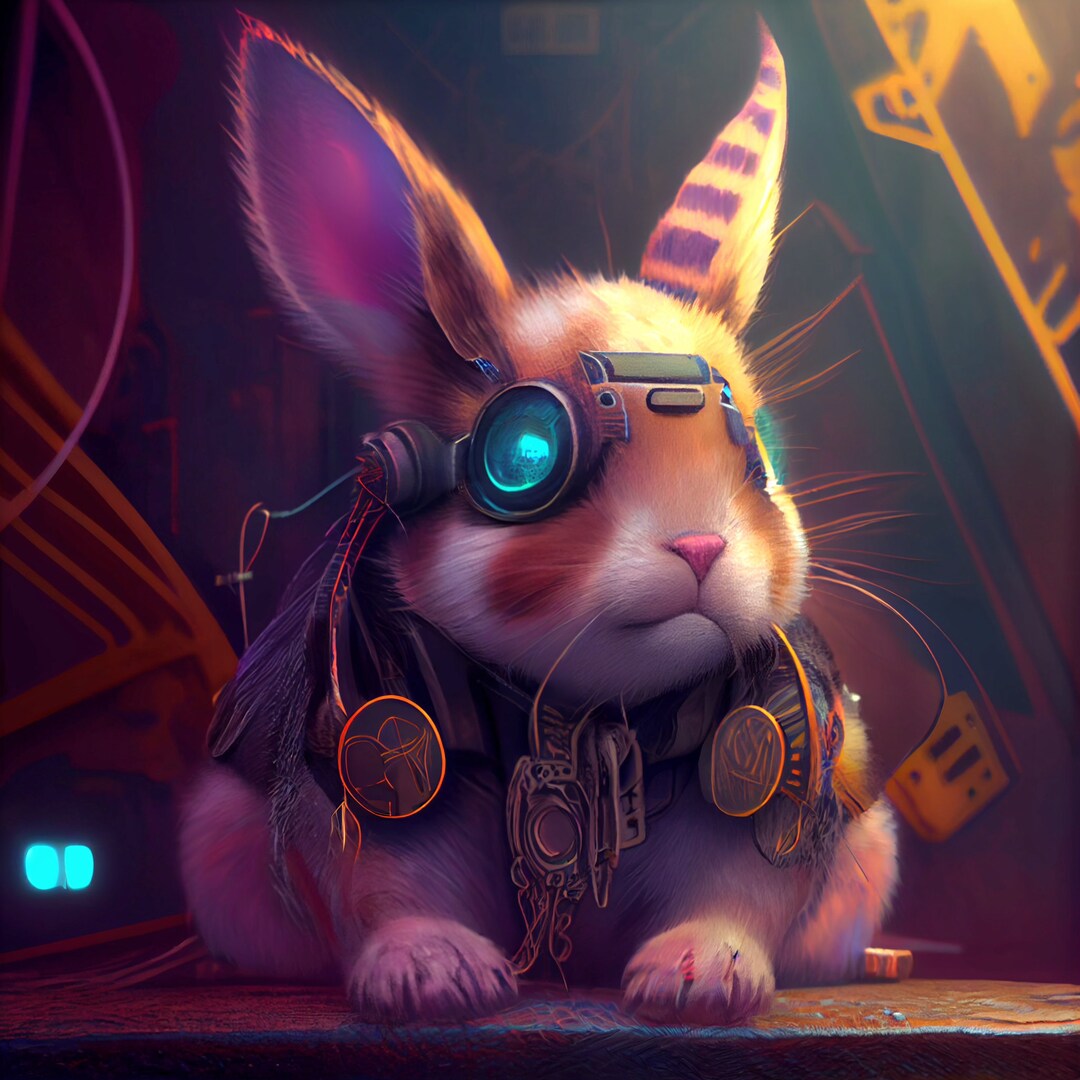 Cute Cyberpunk Rabbit | Cyberpunk Aesthetic Digital Download ...