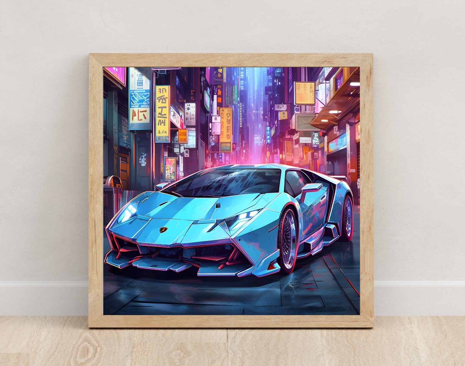 Cyberpunk Lamborghini Digital Art Printable Ai Art - Etsy