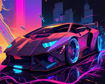 Cyberpunk Ai Lambo Ai Generated Art Lamborghini Concept Art - Etsy